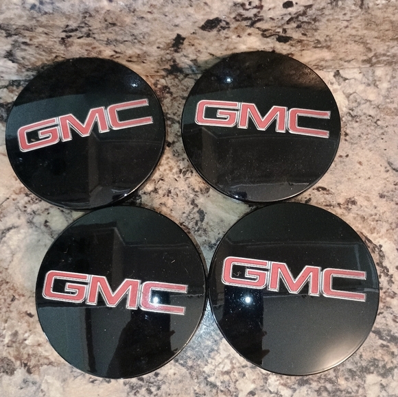Gmc | Other | Gmc Black And Red Wheel Center Caps | Poshmark